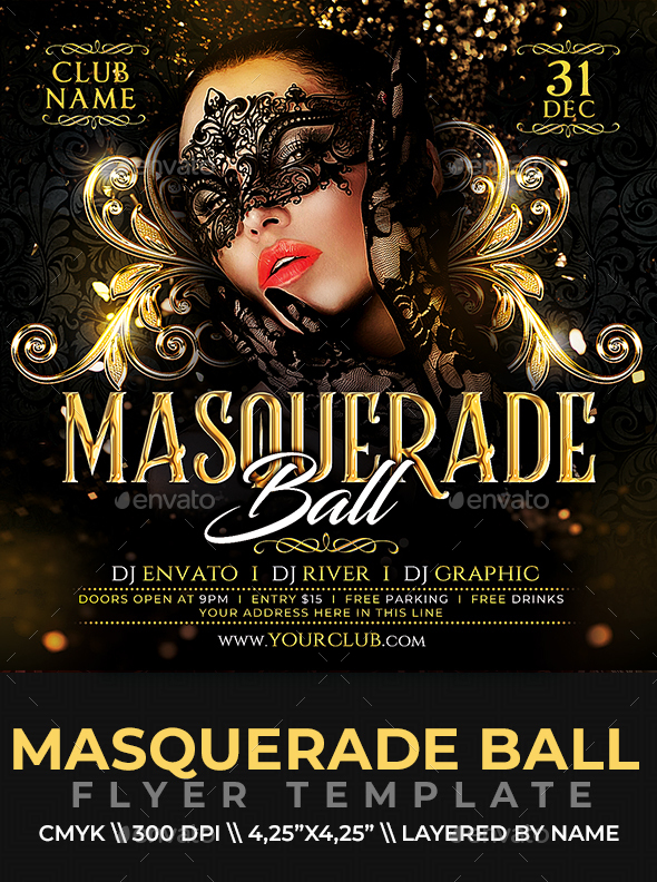Masquerade Ball Poster Template
